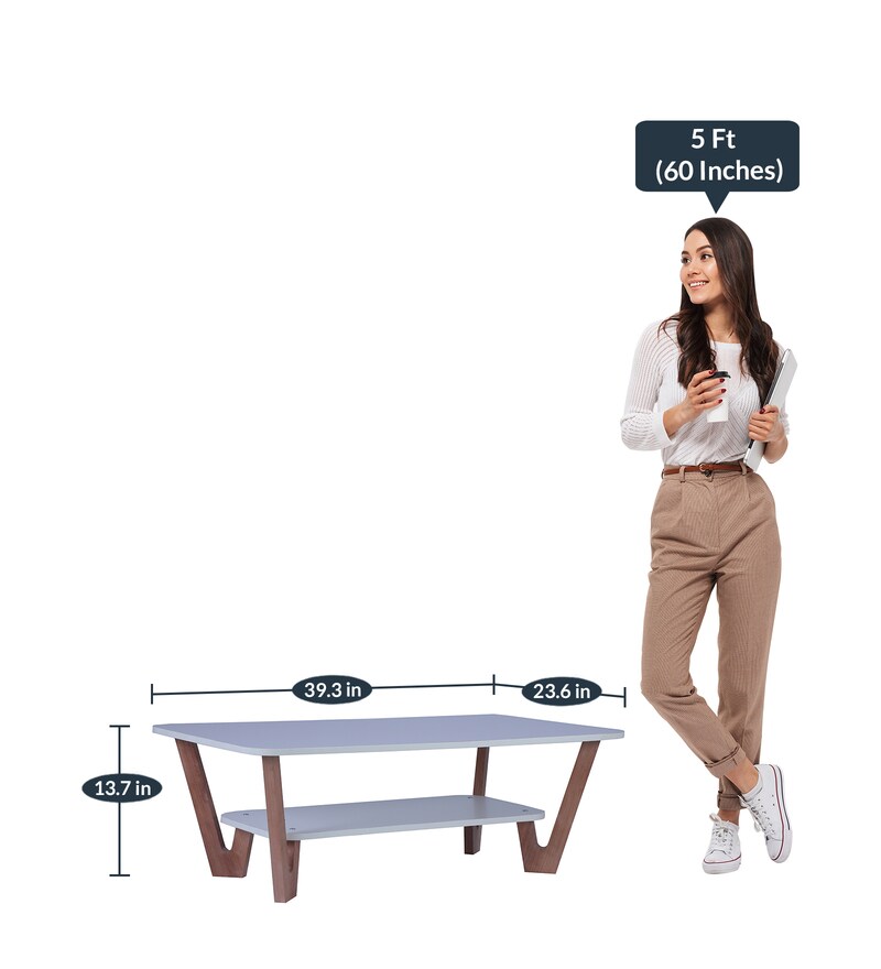 Buy Zidane Coffee Table in Frosty White Colour Online - Contemporary ...