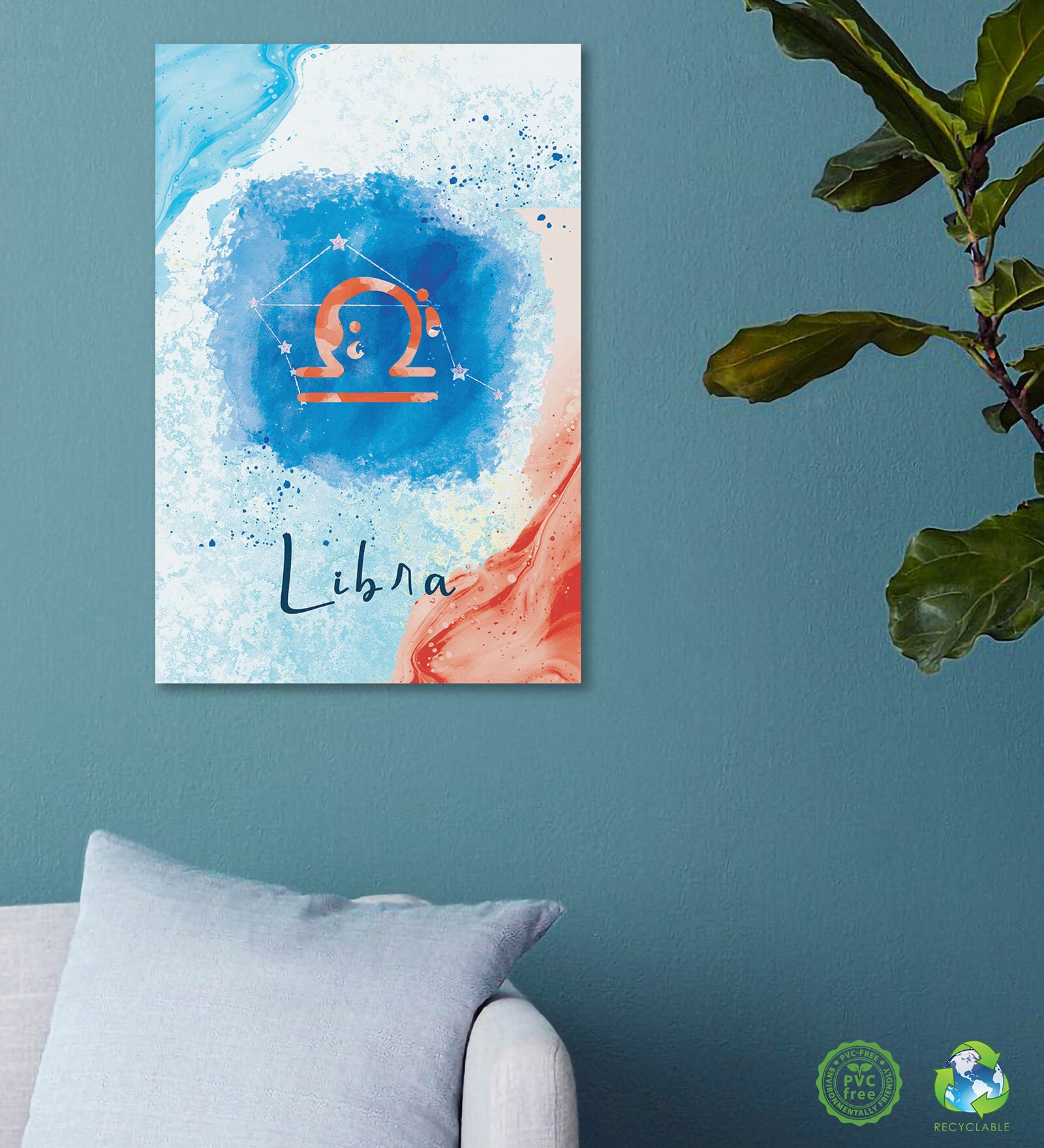 Buy Zodiac Sign Libra 16\X24\ Stretched And Teakwood Framed Art Print ...
