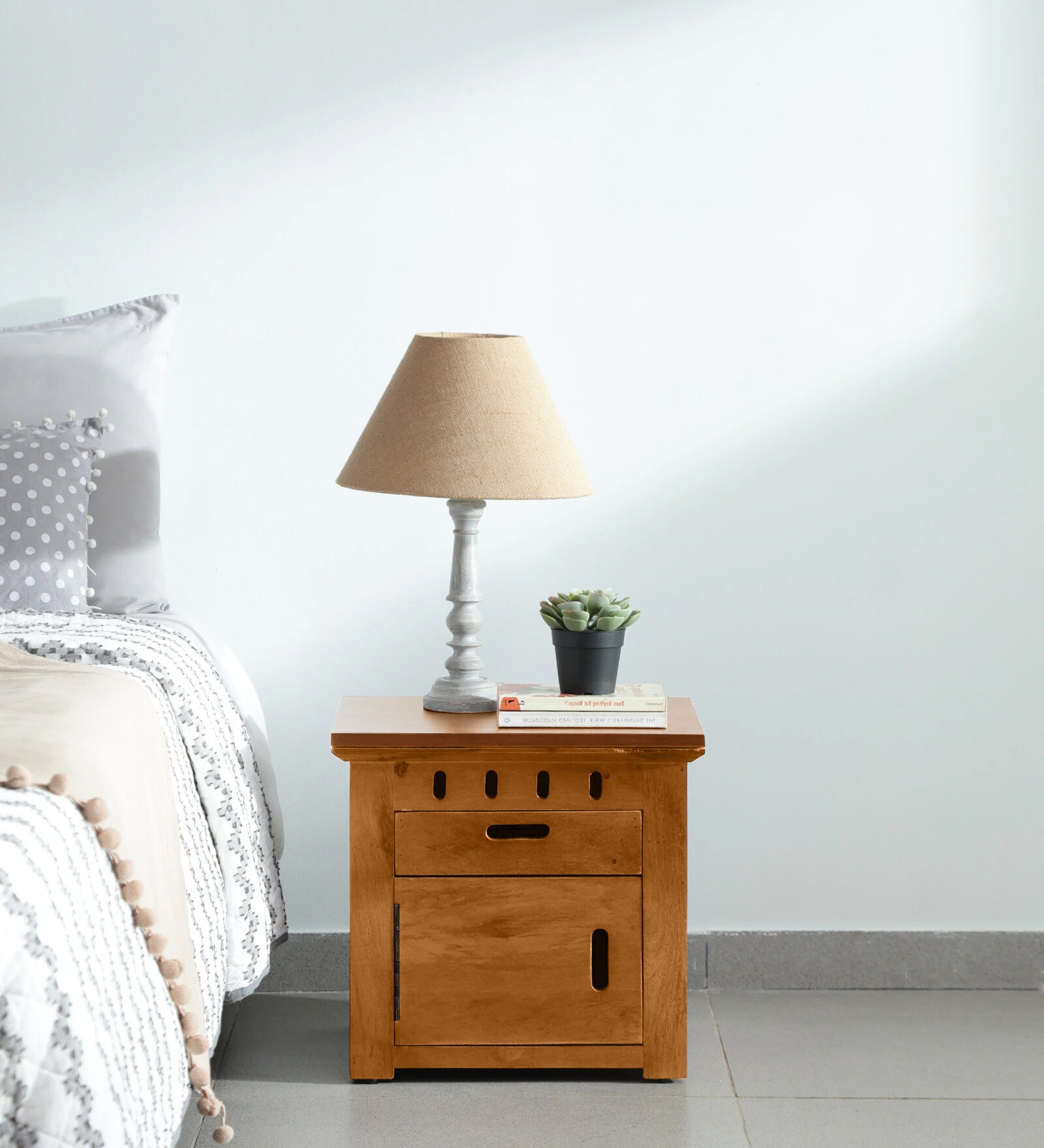 Buy Zurndorf Sheesham Wood Bedside Table in Scratch Resistant Rustic ...