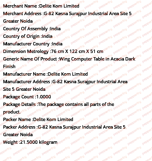 Buy Wing Computer Table in Acacia Dark Finish Online - Computer Tables ...