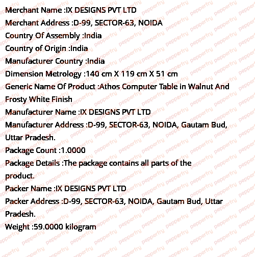 Buy Athos Computer Table in Walnut And Frosty White Finish by Woodbuzz ...