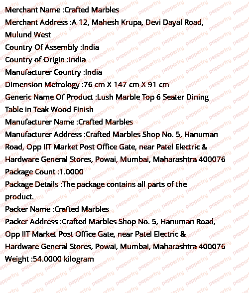 Buy Lush Solid Wood 6 Seater Dining Table in Natural Teak Wood Finish ...