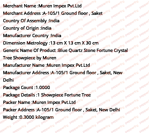 Buy Blue Quartz Stone Fortune Crystal Tree Showpiece by Muren Online ...